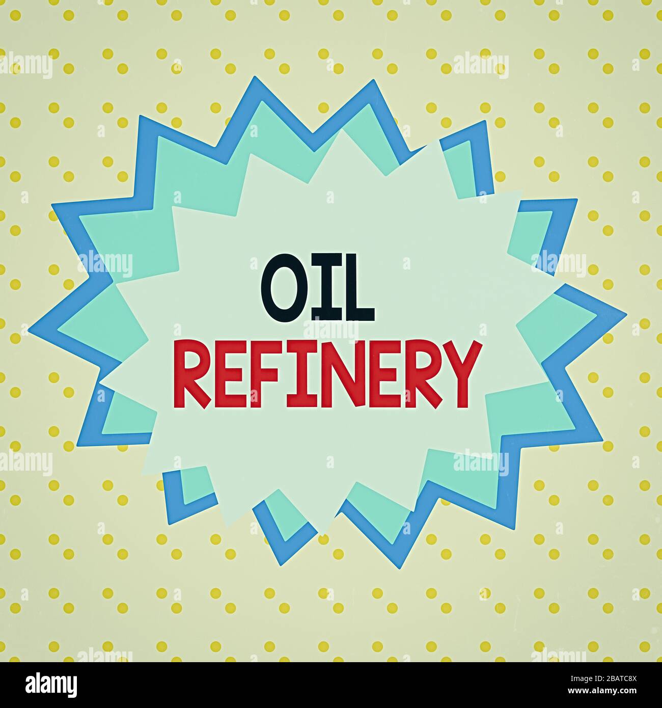 Note écrite montrant la raffinerie de pétrole. Concept commercial pour ...