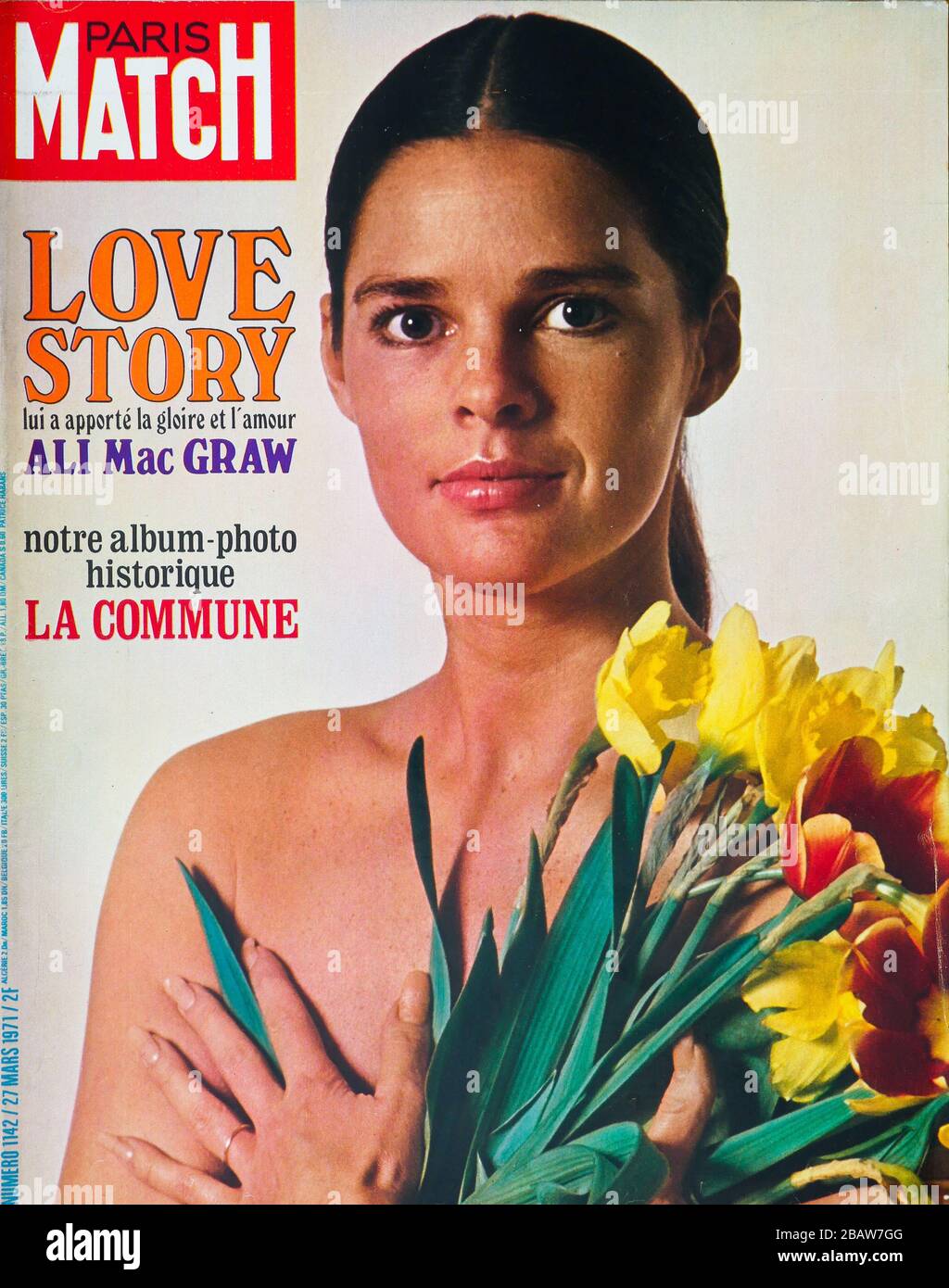 FrontPage du magazine français Paris-Match, n° 1142, l'actrice ...