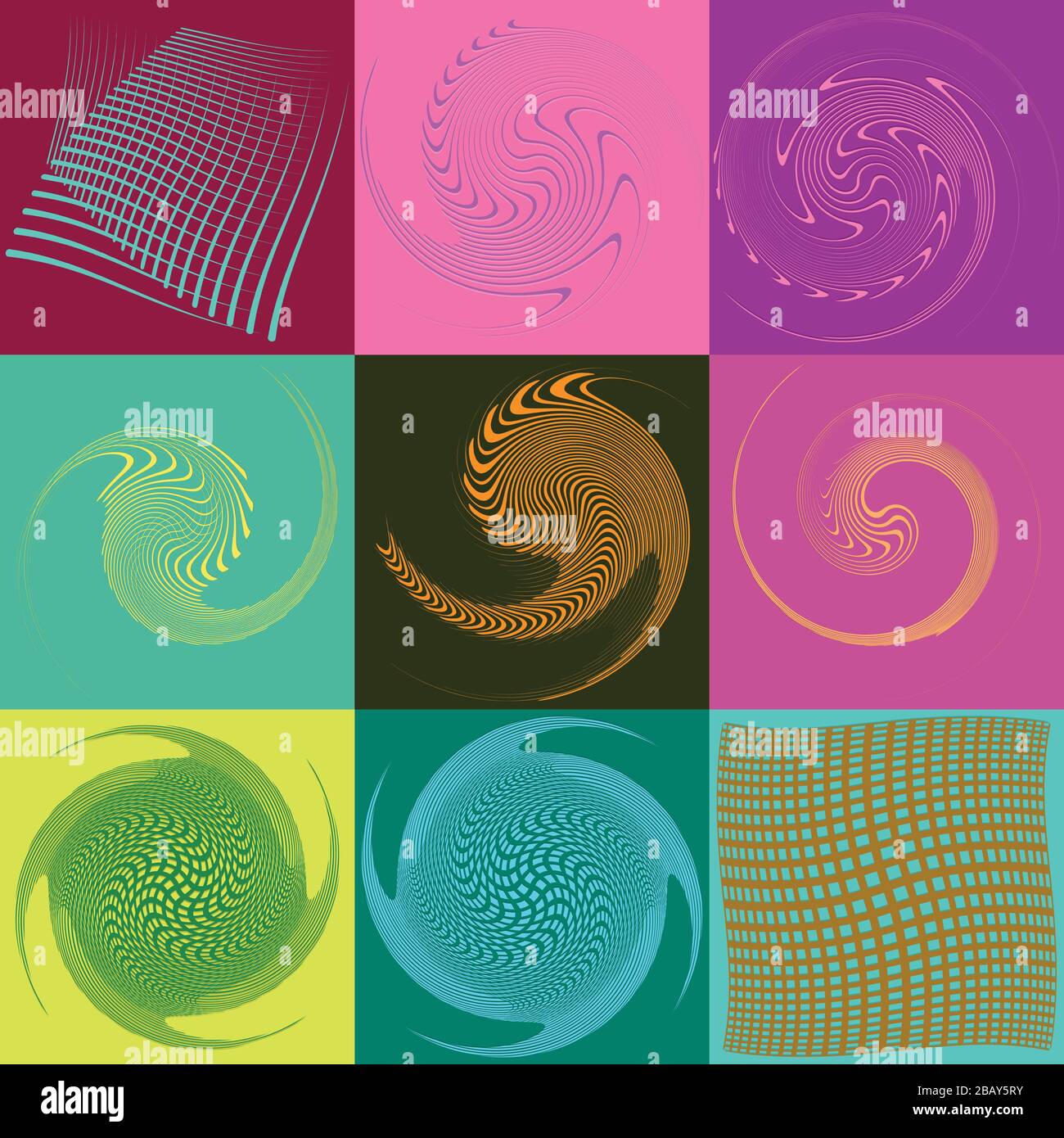 jeu de formes de volute de duotone, de spires, de volutes de gyration ...