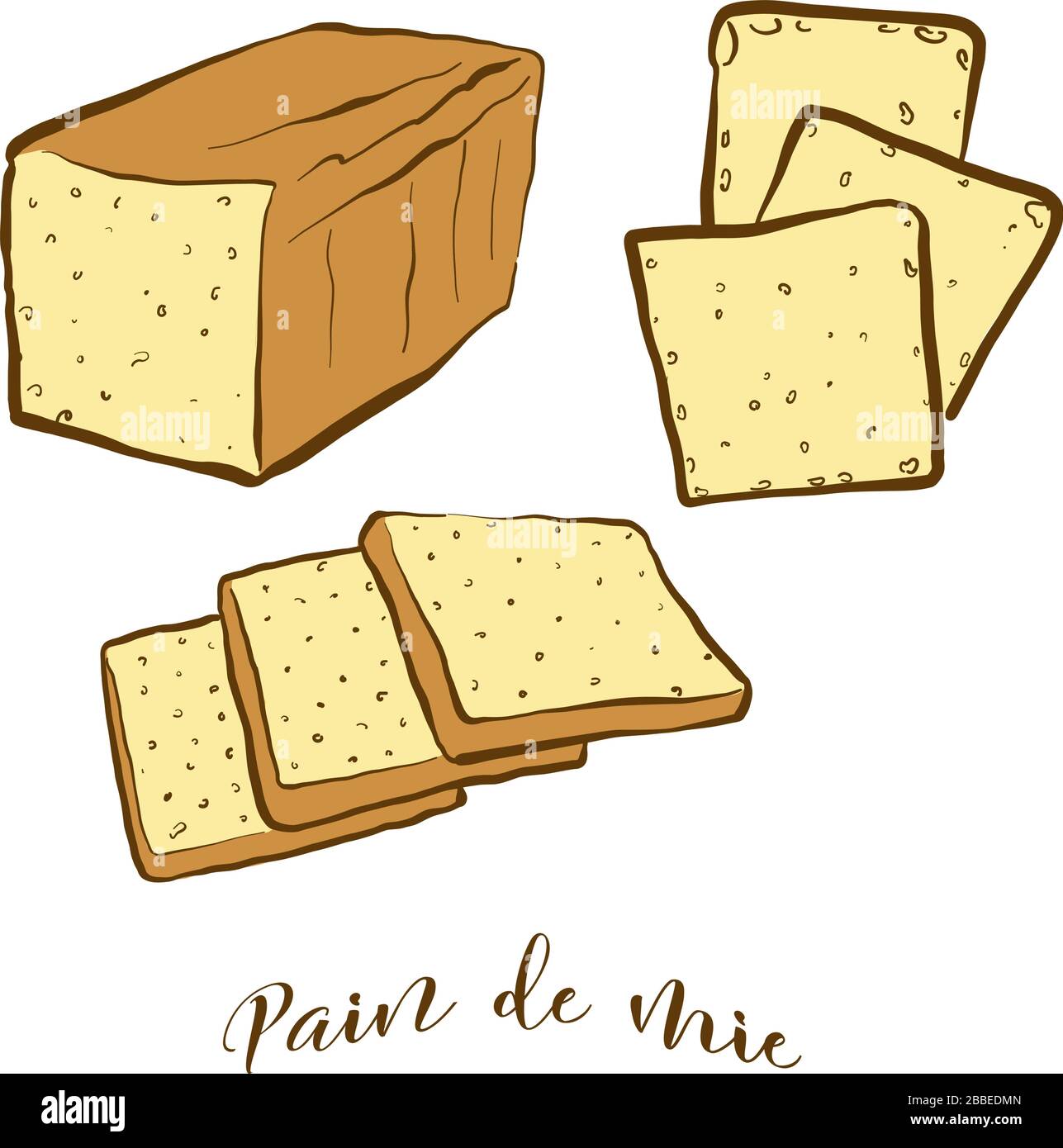 Dessin coloré de pain pain pain pain pain de douleur de mie ...