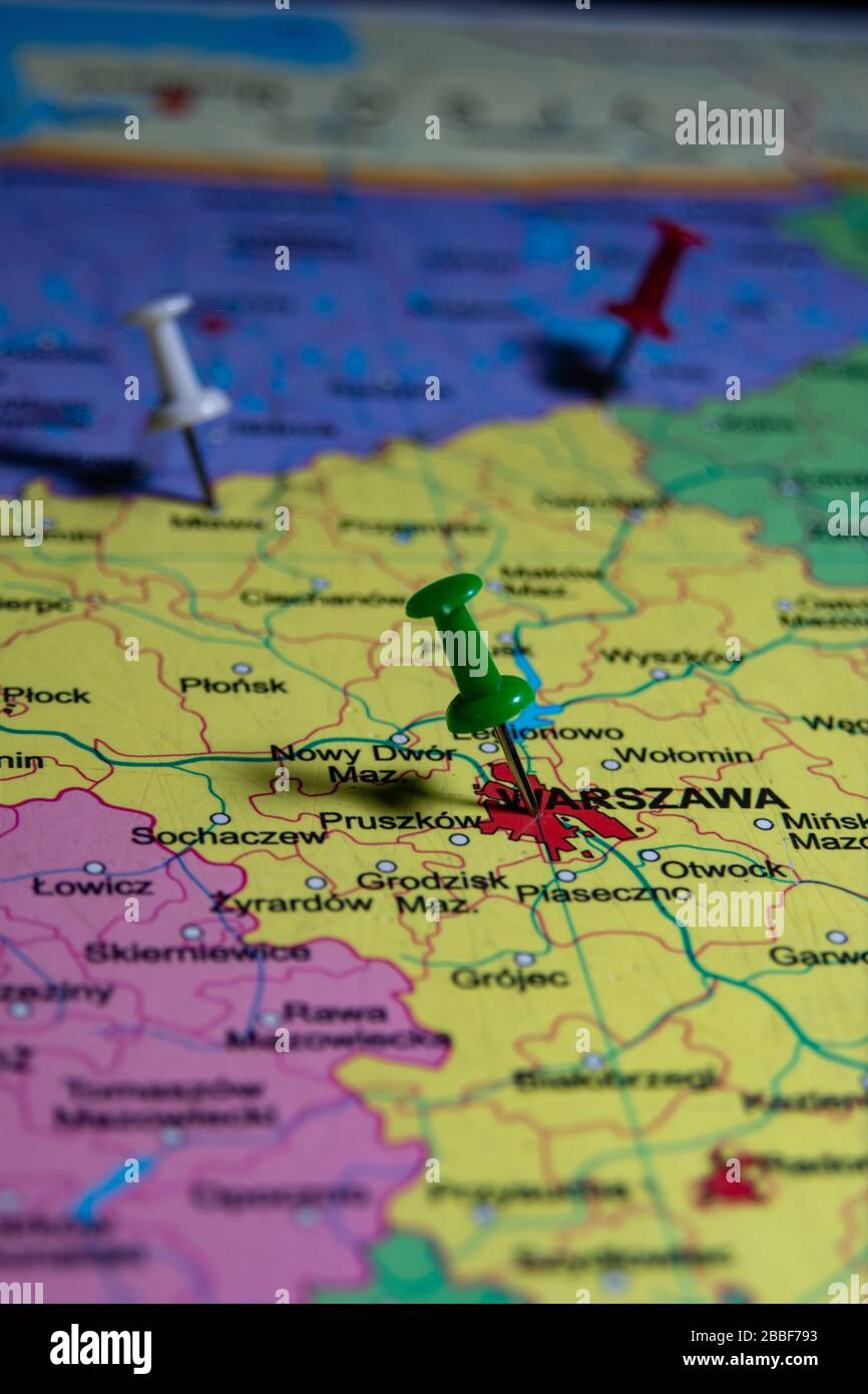 Warsaw city map Banque de photographies et d’images à haute résolution ...