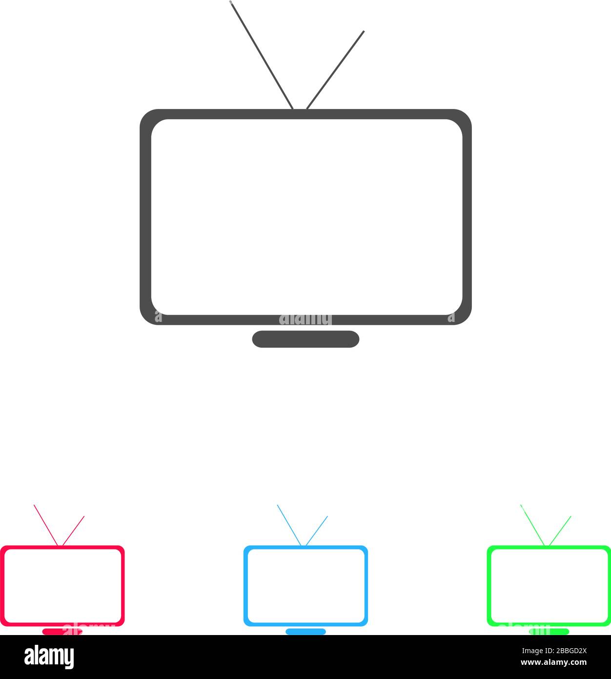 Icône TV à plat. Pictogramme de couleur sur fond blanc. Symbole d ...