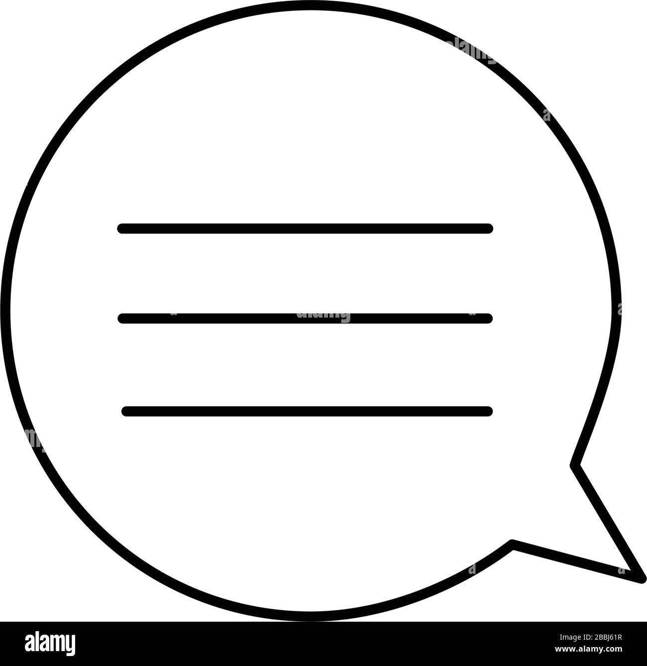 Icône linéaire bulle de discussion. Symbole de message de communication ...