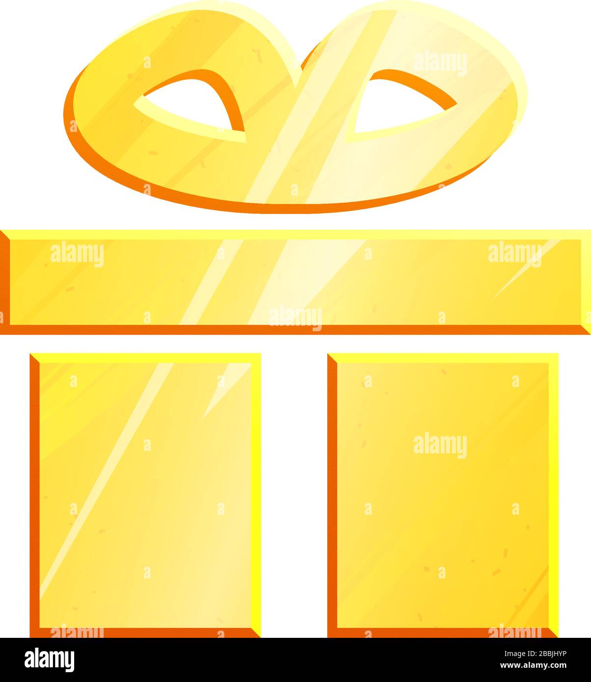 Icône de boîte cadeau Gold pour la conception de concept. Présenter un ...