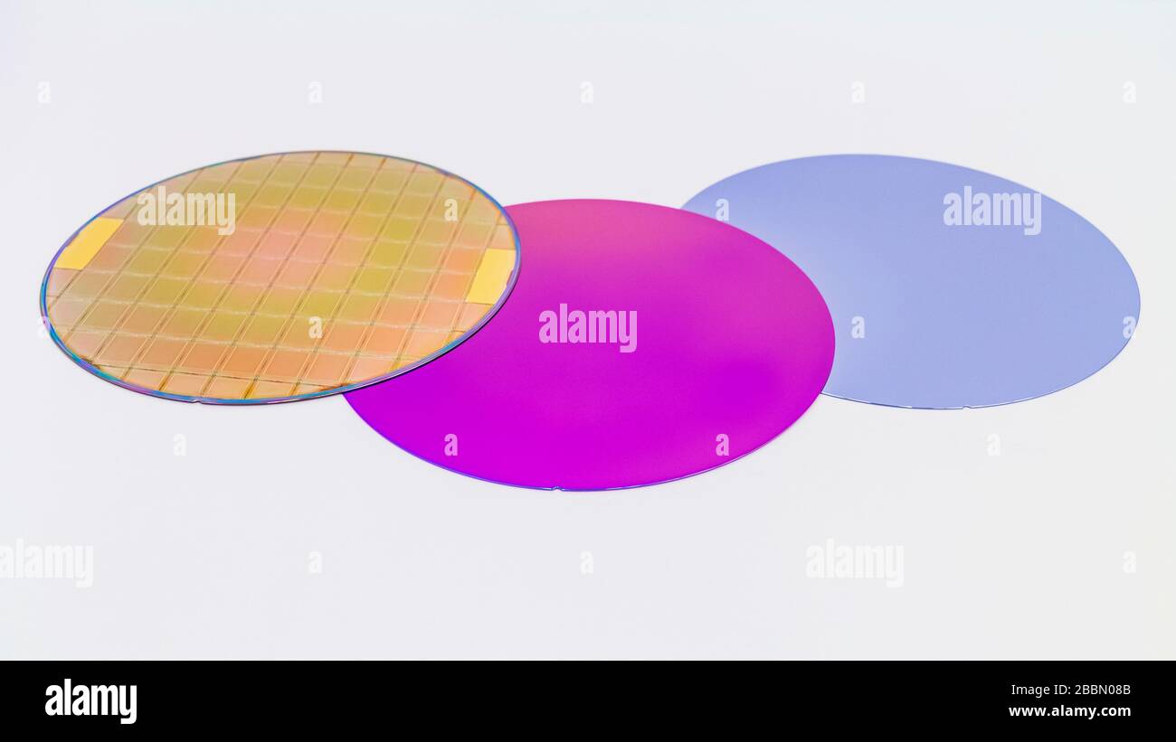 Wafers en silicone trois types - wafer gris vide, wafer violet avec ...