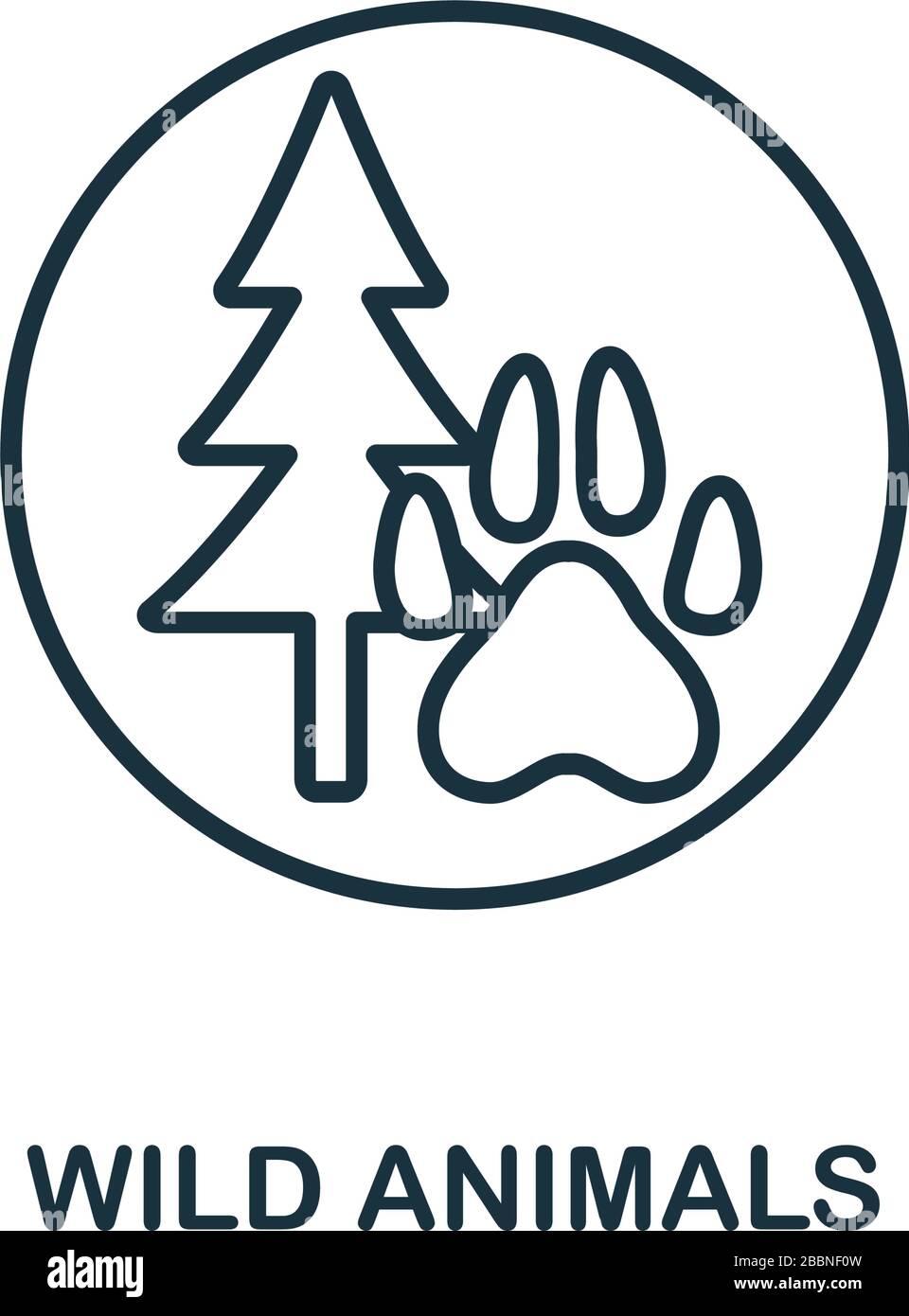 Icône animaux sauvages. Elément de ligne simple symbole animaux ...