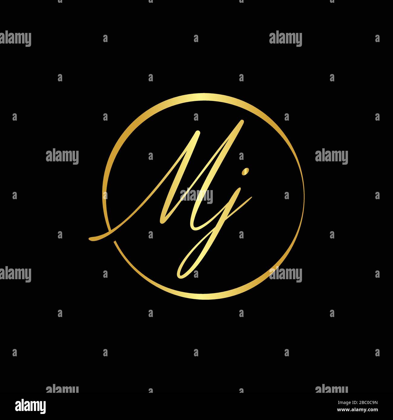 Lettre mj logo Banque d'images vectorielles - Alamy