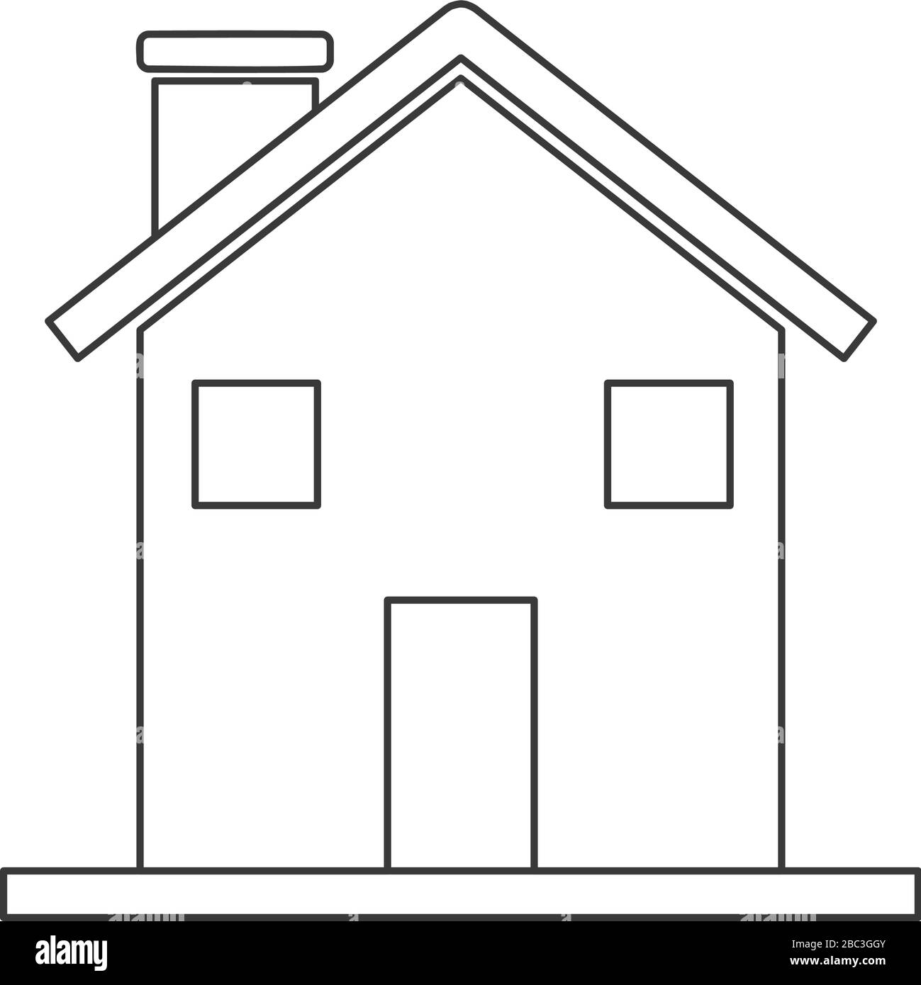 Simple maison ou maison icône dessin vectoriel ligne Image Vectorielle ...