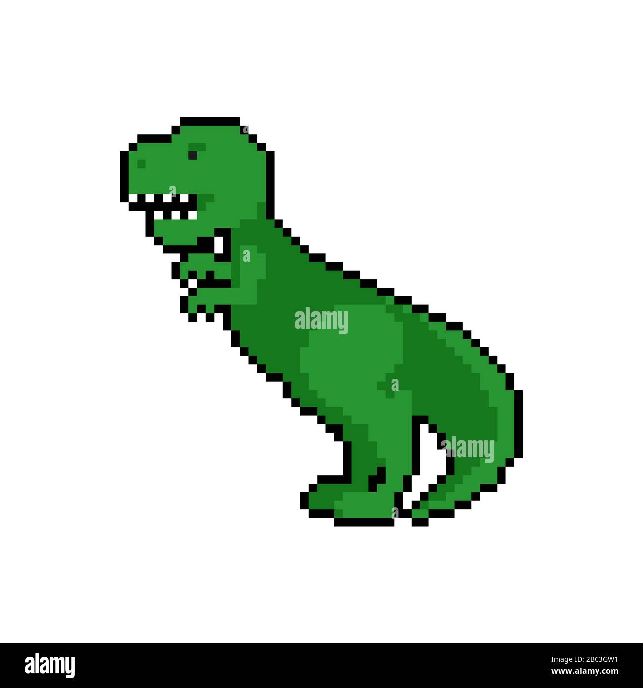 Pixel Tyrannosaure art. Dino 8 bits. Illustration vectorielle Pixelate ...