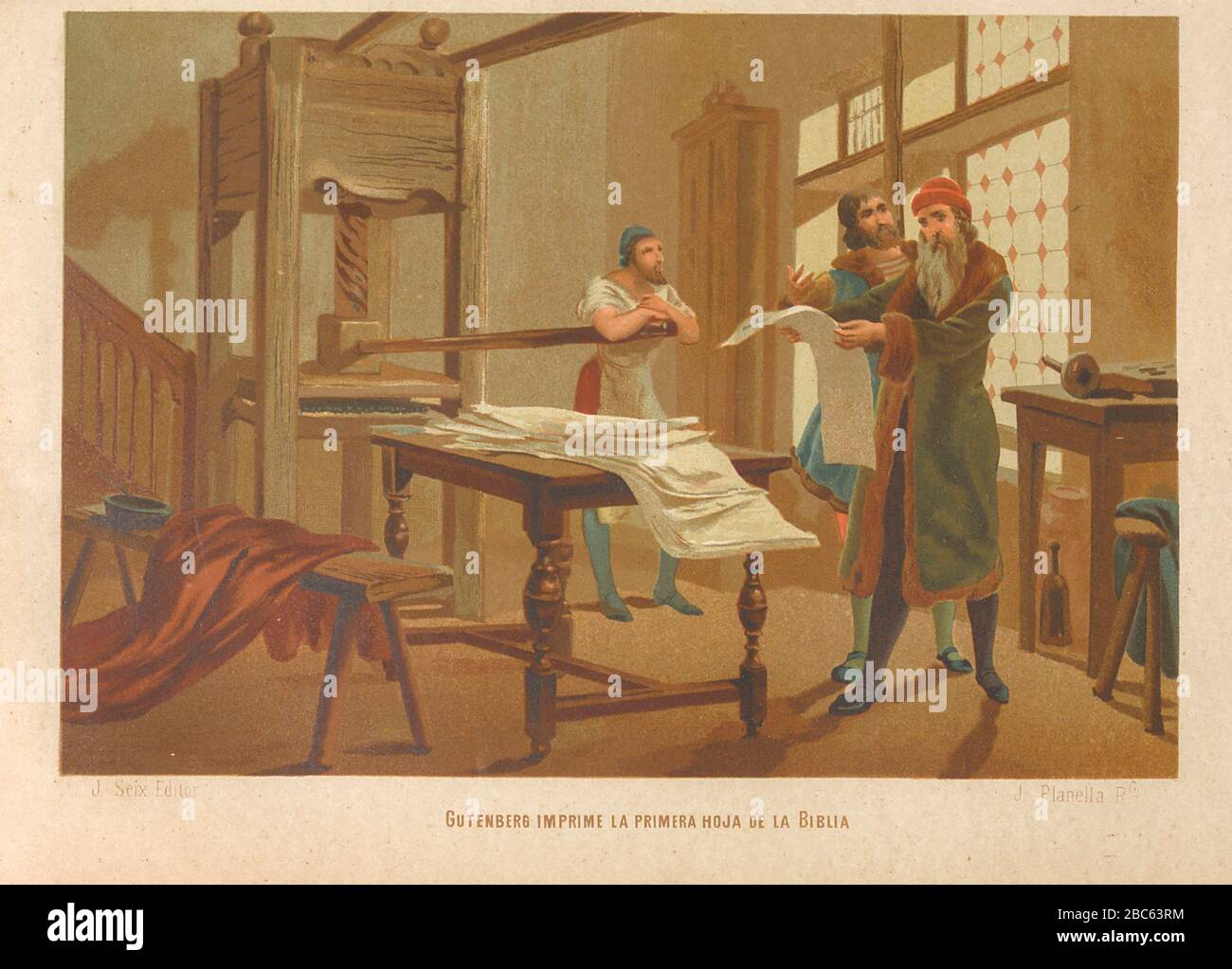 Johannes Gensfleisch zur Laden zum Gutenberg (1400 – 1468) était un geron allemand, inventeur ...