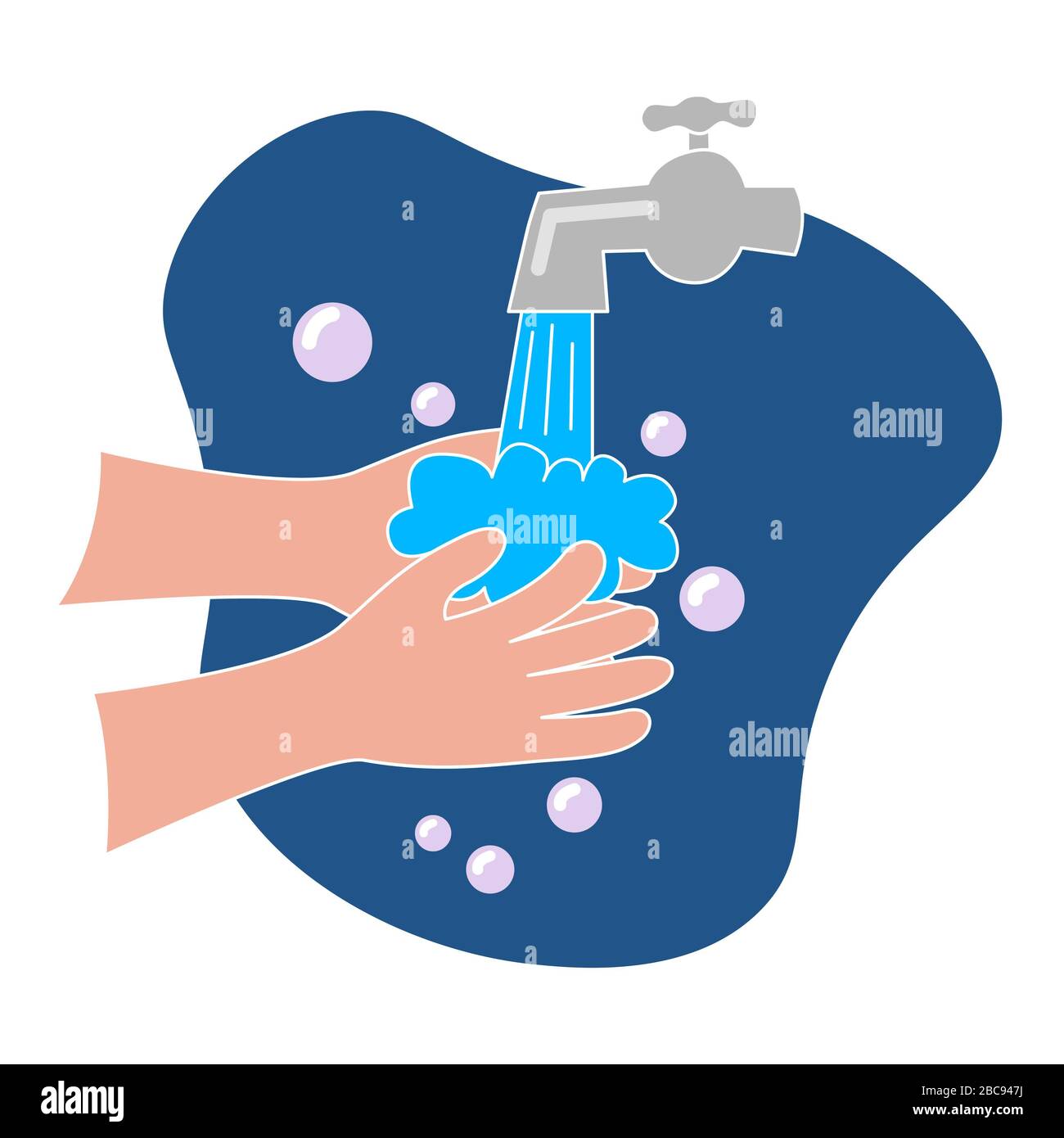 Illustration de dessin animé de la personne se laver les mains avec du ...