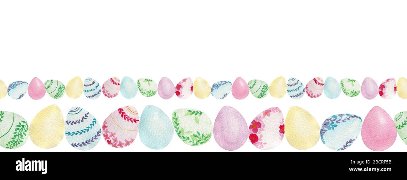 Bordure ornementale de Pâques avec de jolis œufs de Pâques, bordure ...