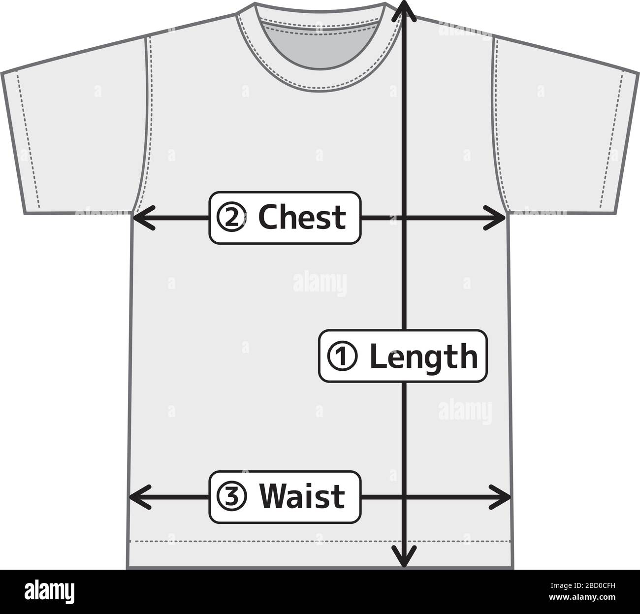 Tableau des tailles de conception de t shirt Banque de photographies et d’images à haute ...