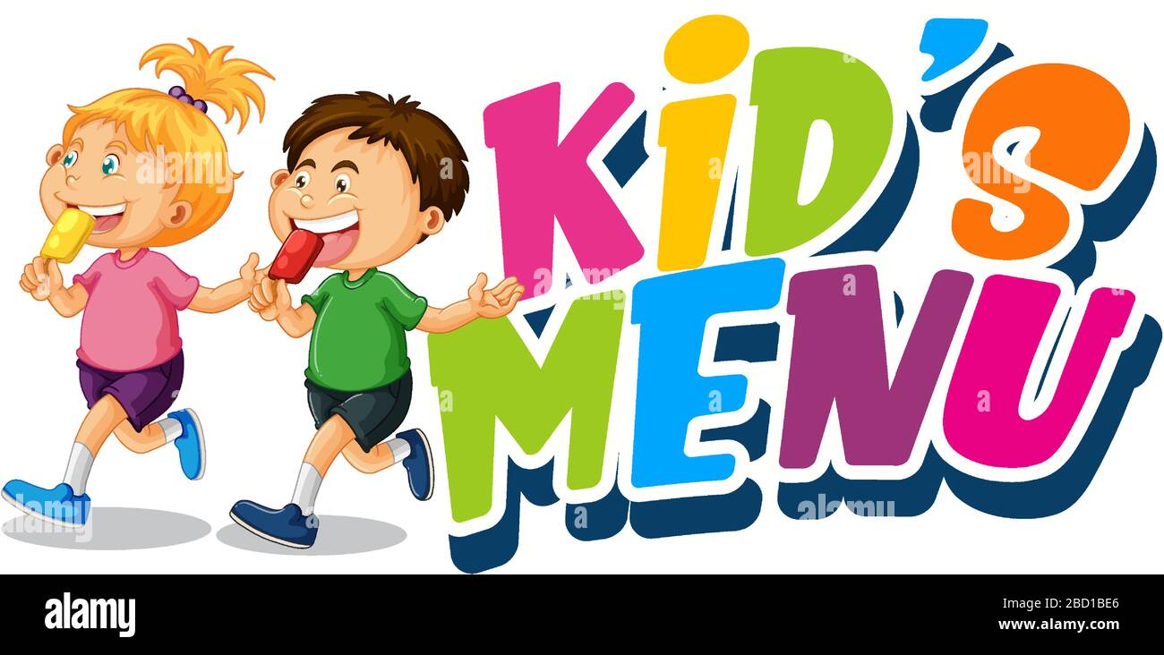 Police de caractères pour le menu de mot enfant avec des enfants ...