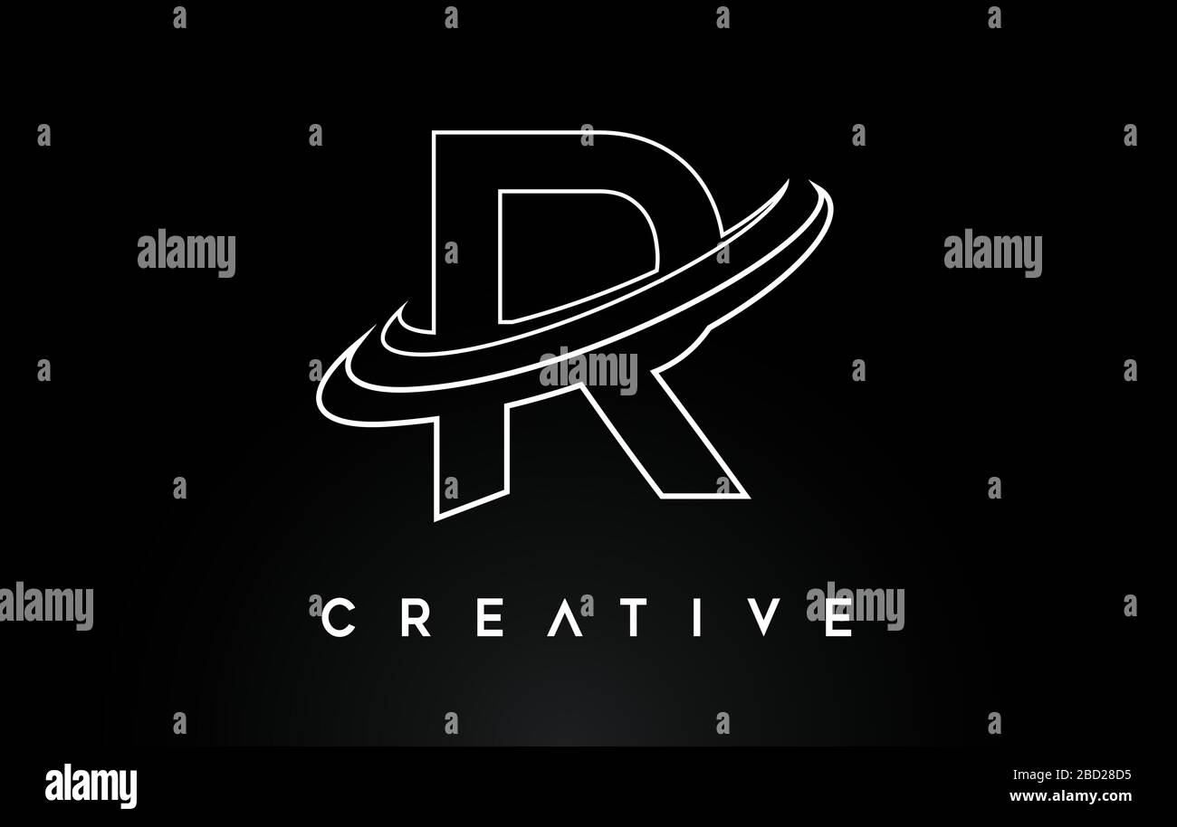 Logo lettre R. R vecteur de conception de lettre avec lignes de ...