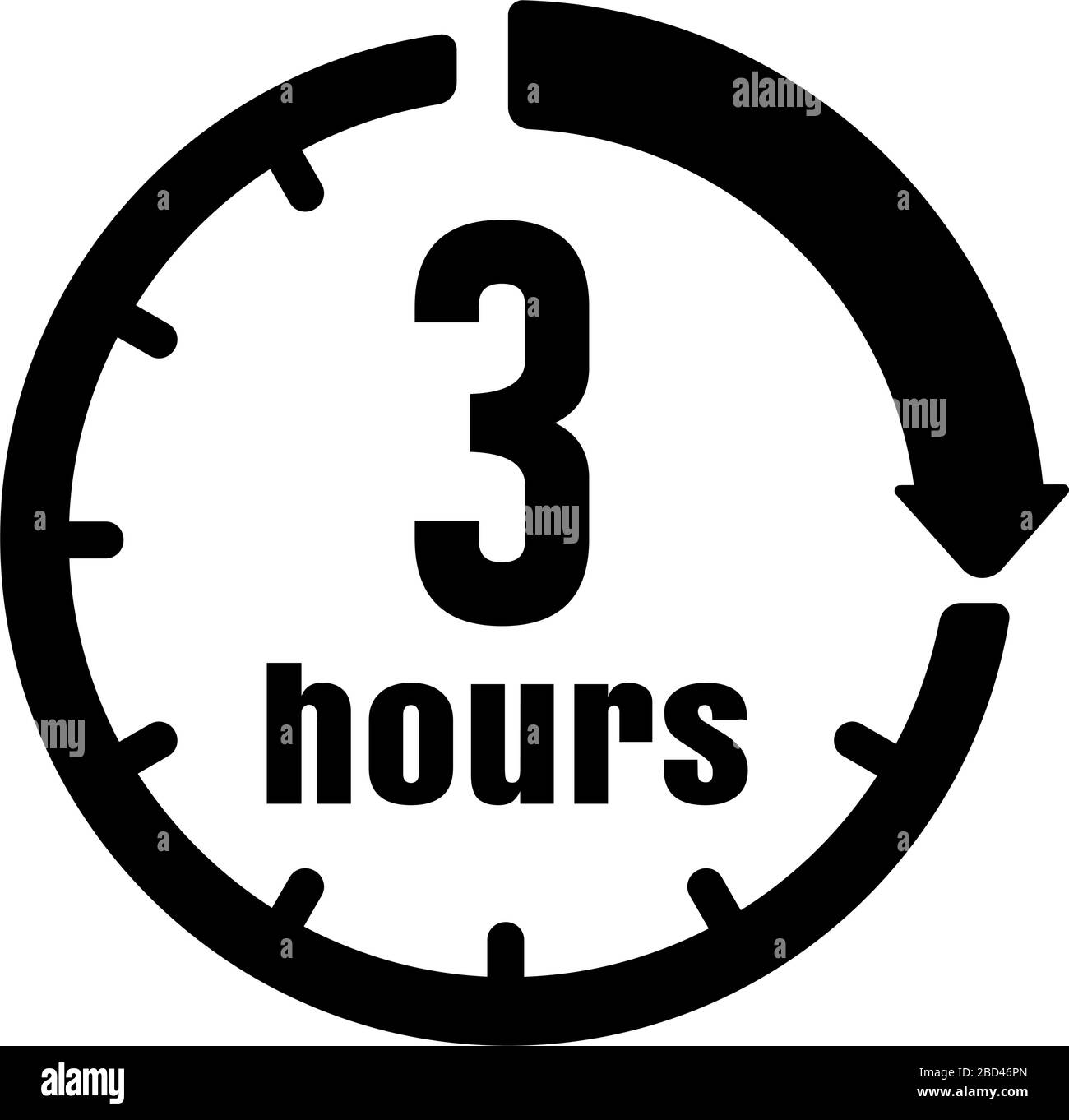Illustration de l'icône de l'horloge vectorielle ( 3 heures Image ...
