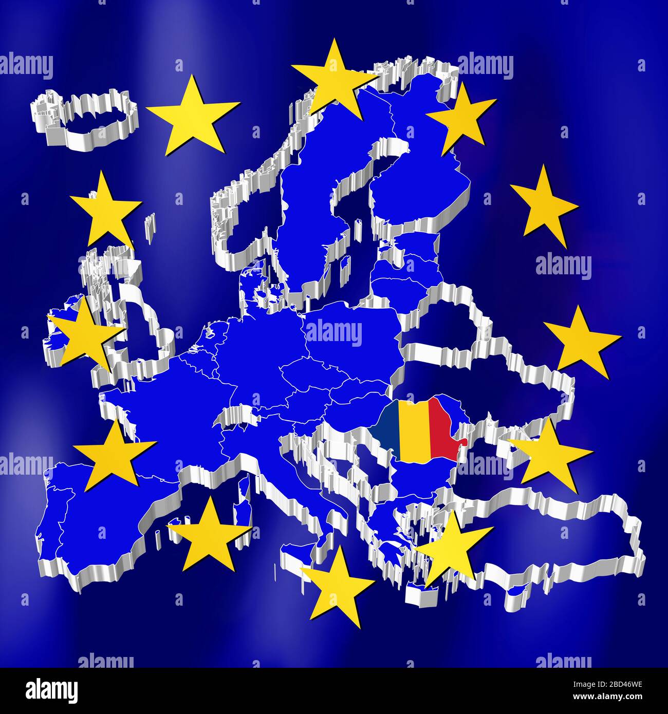 Carte de l'Union européenne - Roumanie Photo Stock - Alamy