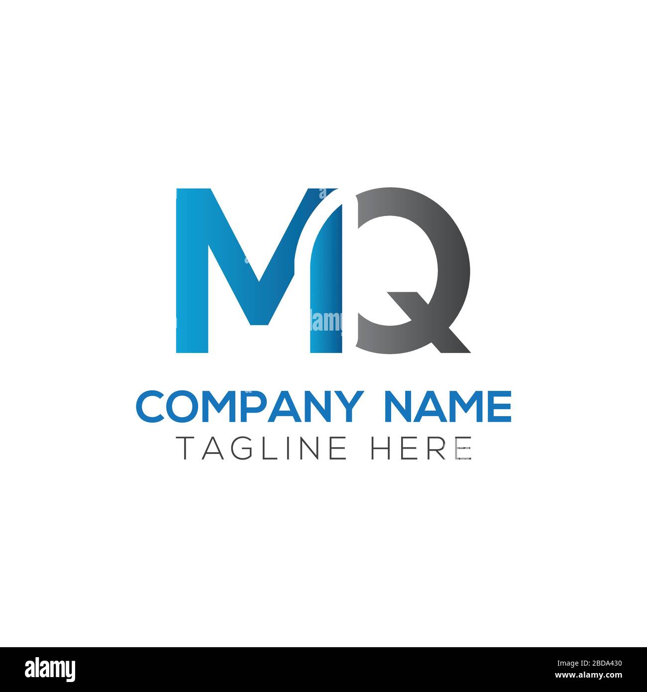 Modèle vectoriel initial MQ lettre logo Design. Résumé lettre MQ logo ...