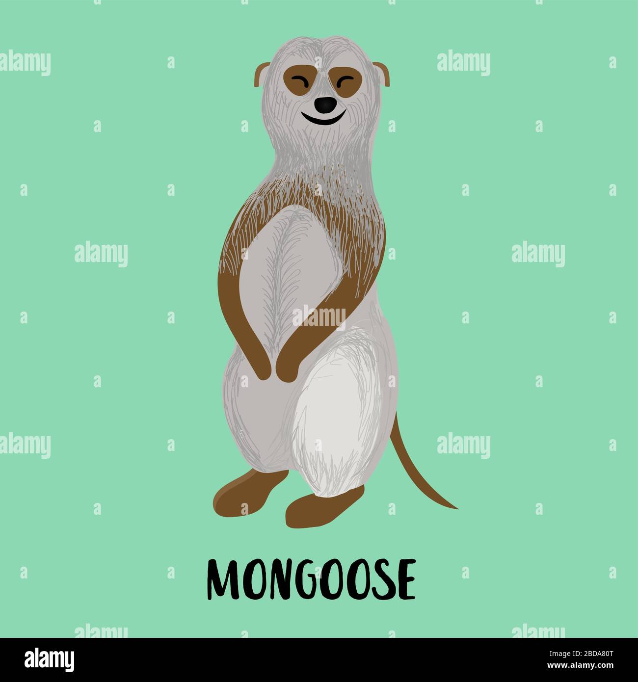 Mignon personnage de dessin animé Meerkat, Mongoose. Illustration pour ...