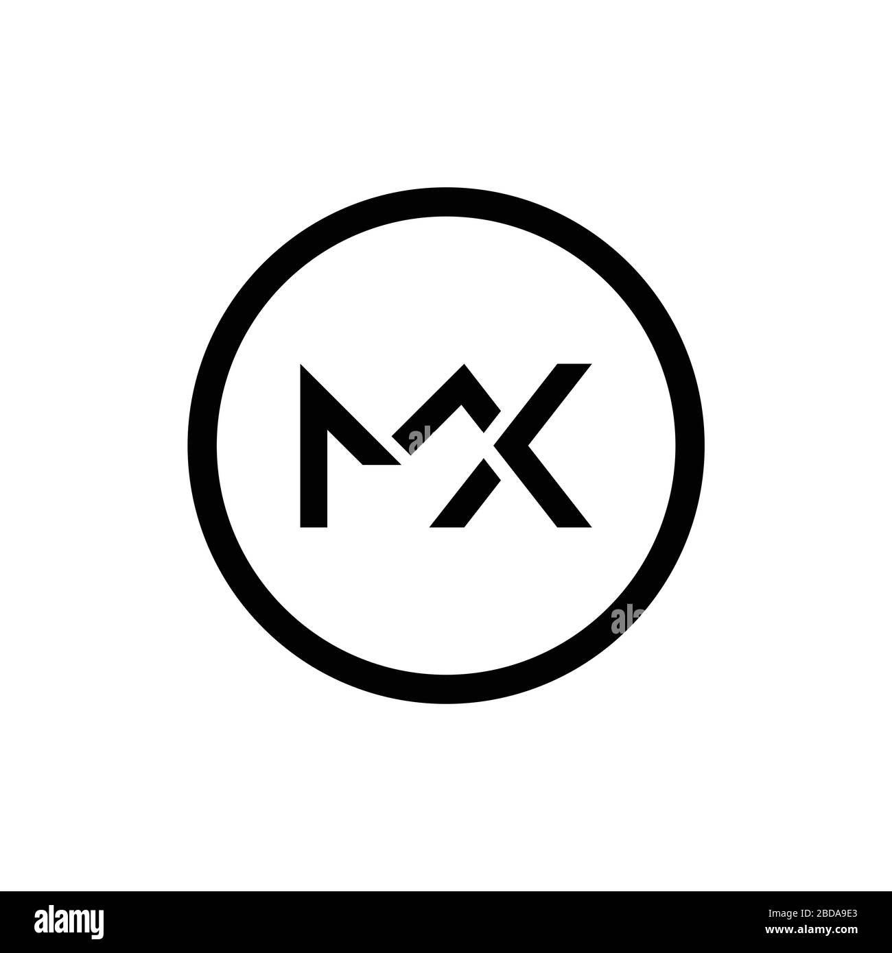 Premier vecteur de conception Logo MX lettre modèle. Résumé Lettre MX ...