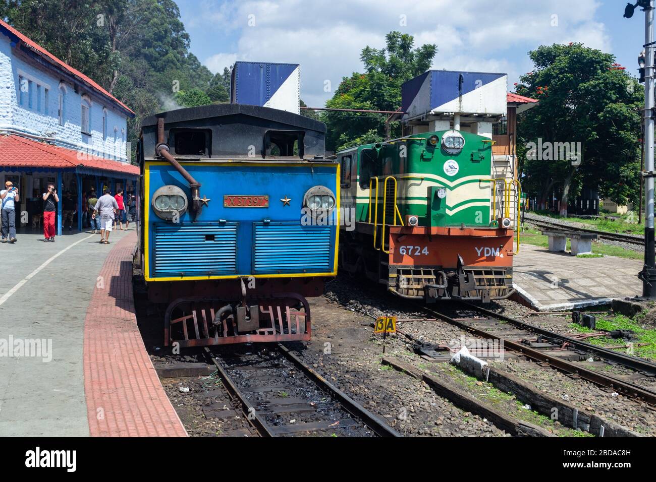 Nilgiri Mountain Railway à la gare de Coonoor où la locomotive de train ...