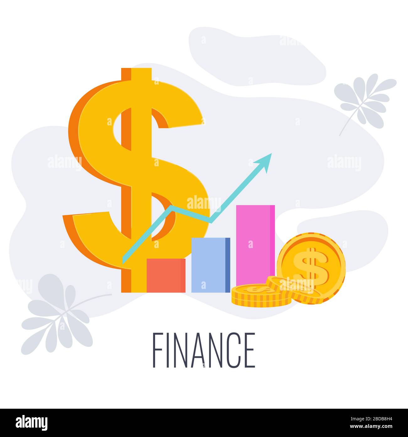 Pictogramme des infographies financières. Énorme dollar, pièces de ...