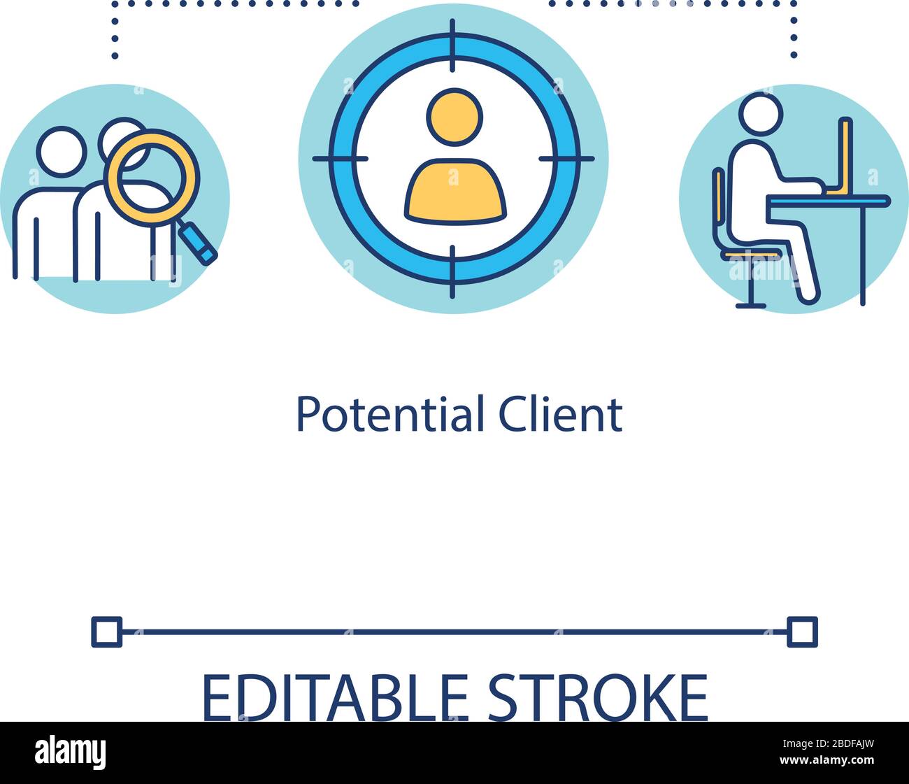 Icône de concept client potentiel. Système CRM et illustration de l'attrait pour les clients ...