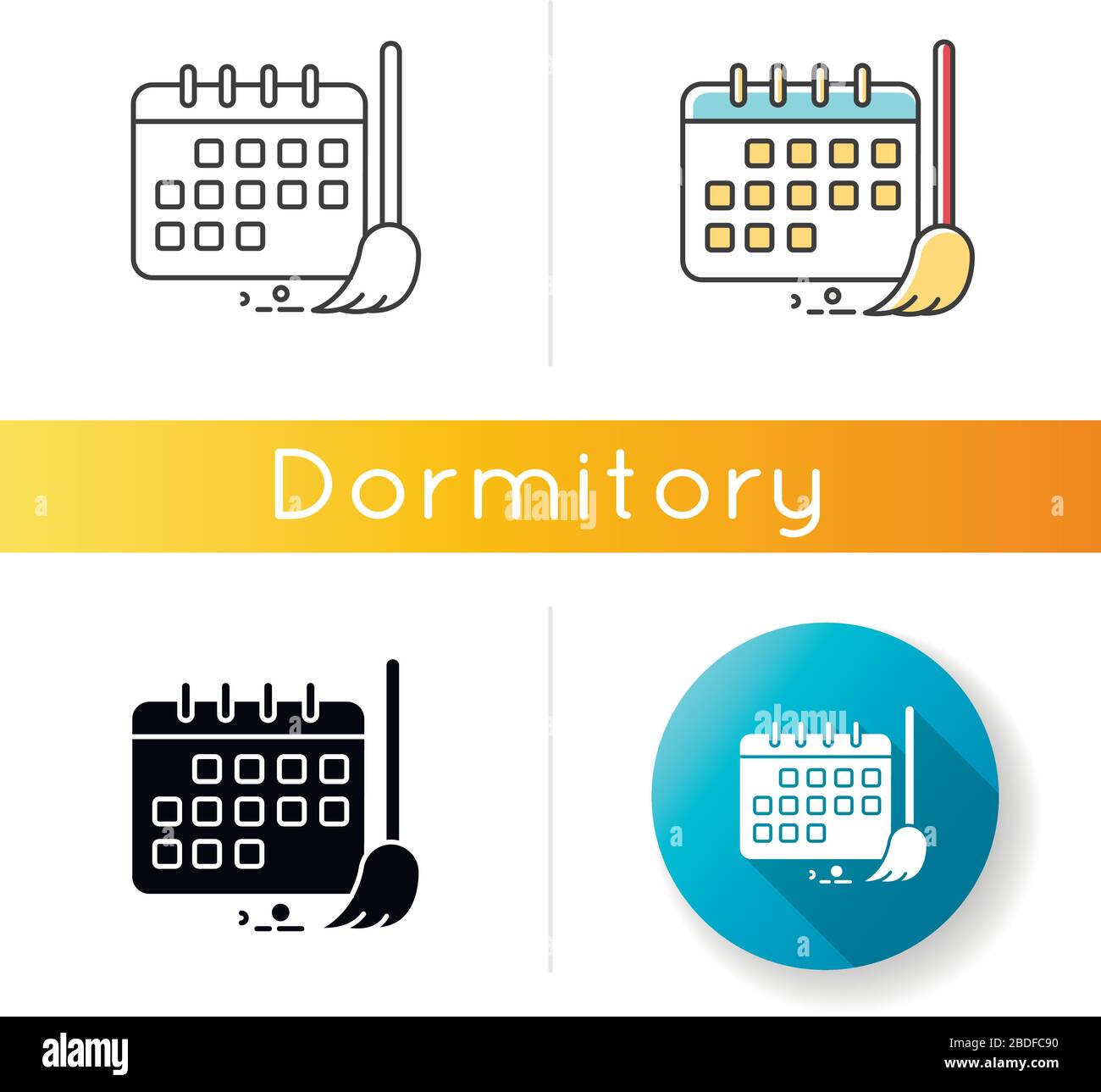 Icône du programme de nettoyage. Tâches ménagères. Plan, calendrier ...