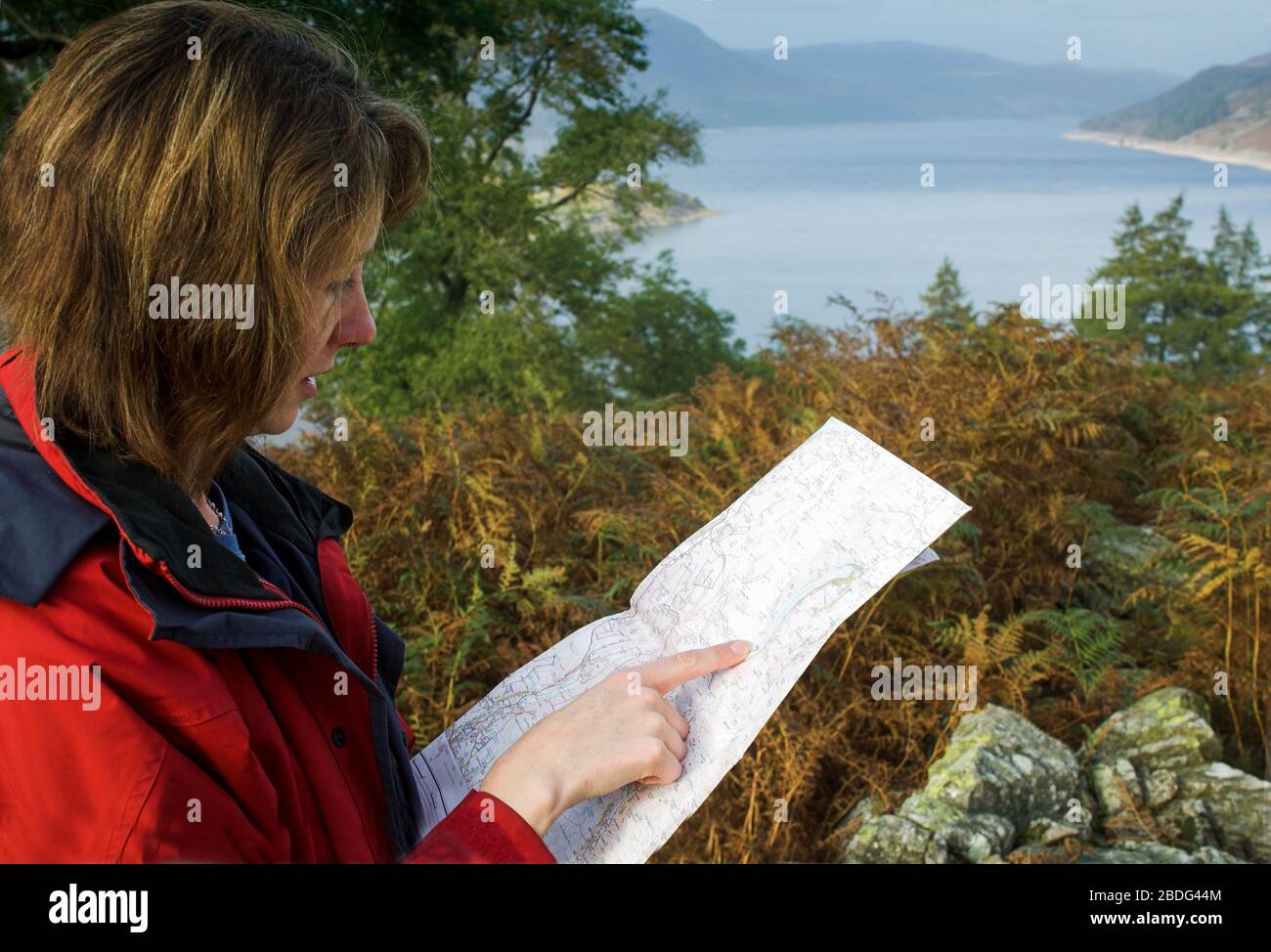 Lady lake sur une carte Banque de photographies et d’images à haute ...