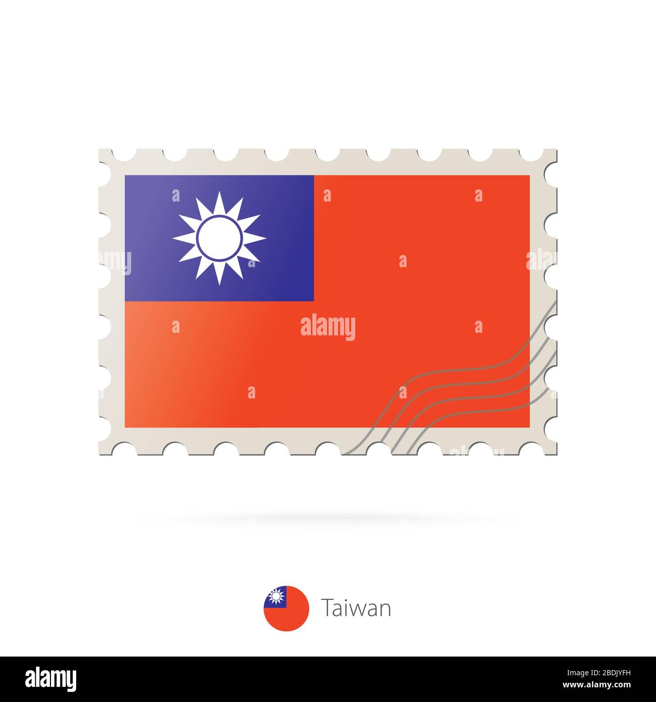 Taiwan flag postage stamp Banque d'images vectorielles - Alamy
