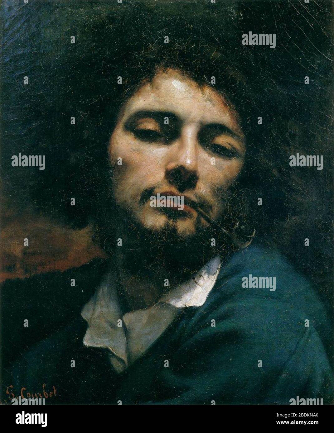 Gustave courbet autoportrait avec pipe Banque de photographies et d ...
