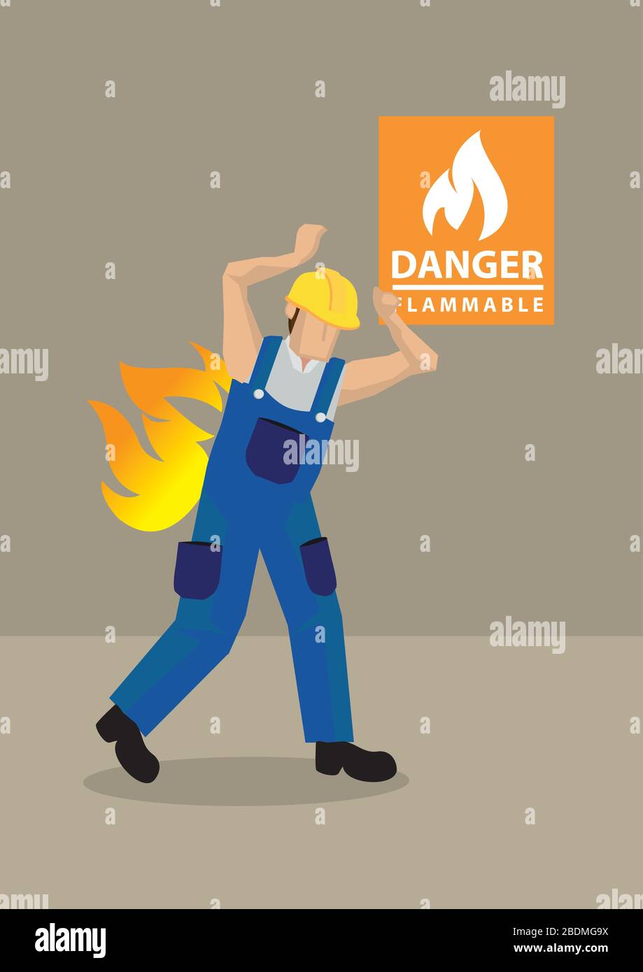 Risque de sécurité au travail brulure Banque d'images vectorielles - Alamy