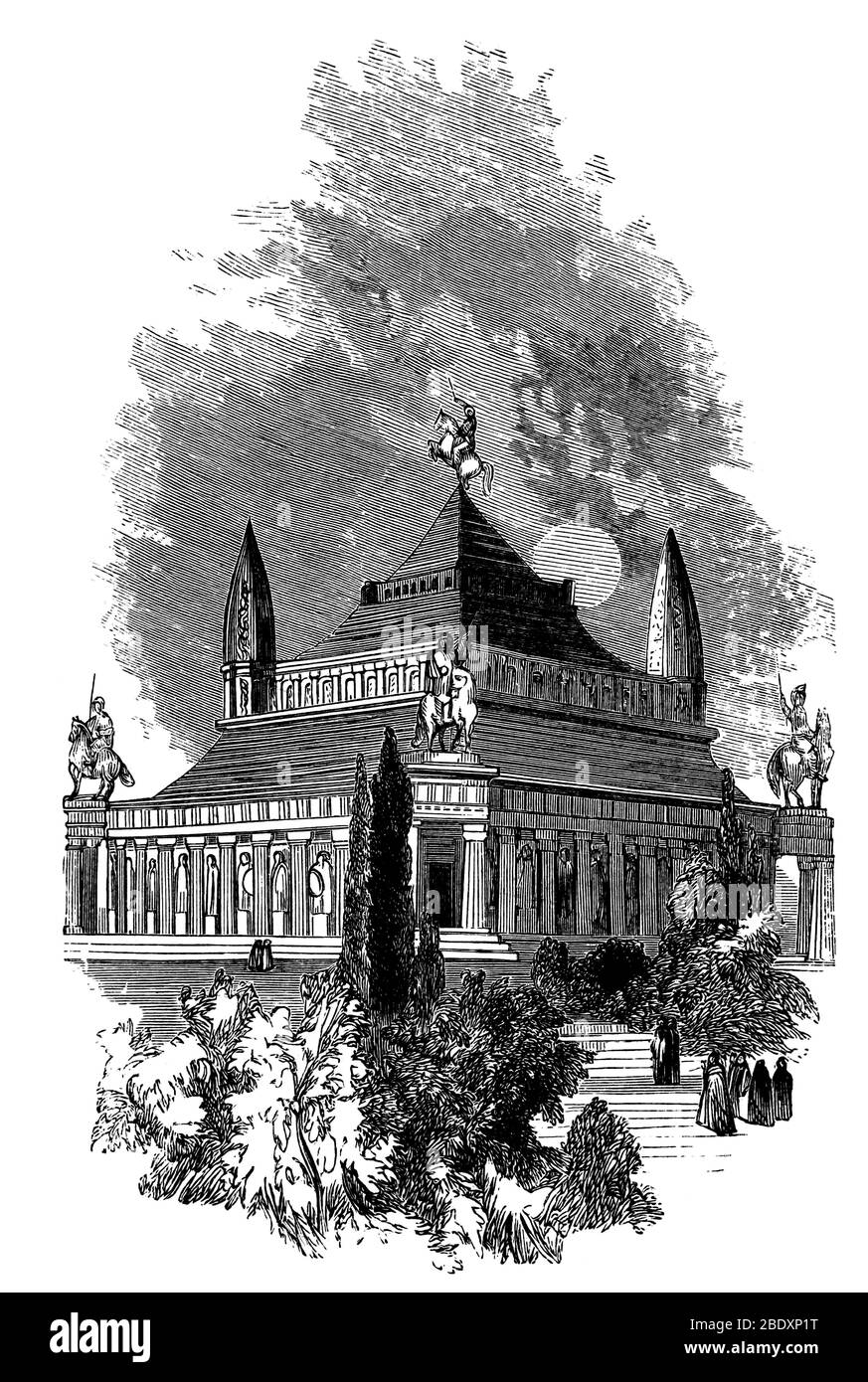 Tomb of mausolus at halicarnassus Banque d'images noir et blanc - Alamy