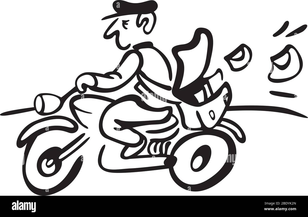Bureau de poste courrier postal facteur moto Banque d'images ...