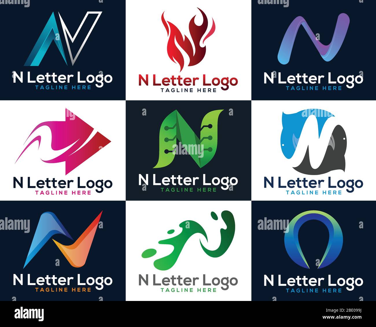 N logo Banque d'images vectorielles - Alamy