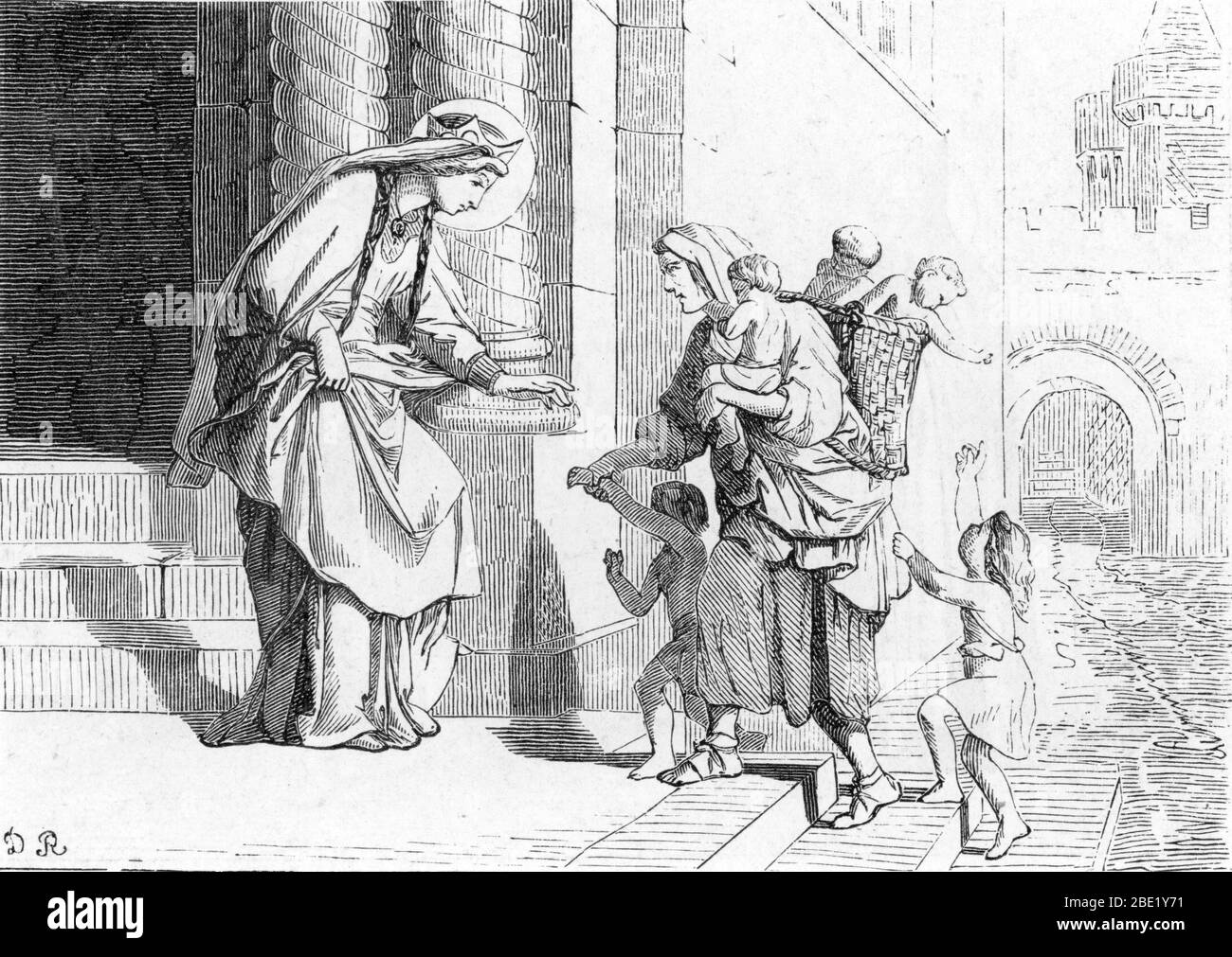 Représentation de Sainte Bathilde Reine de France (morte en 680) femme ...