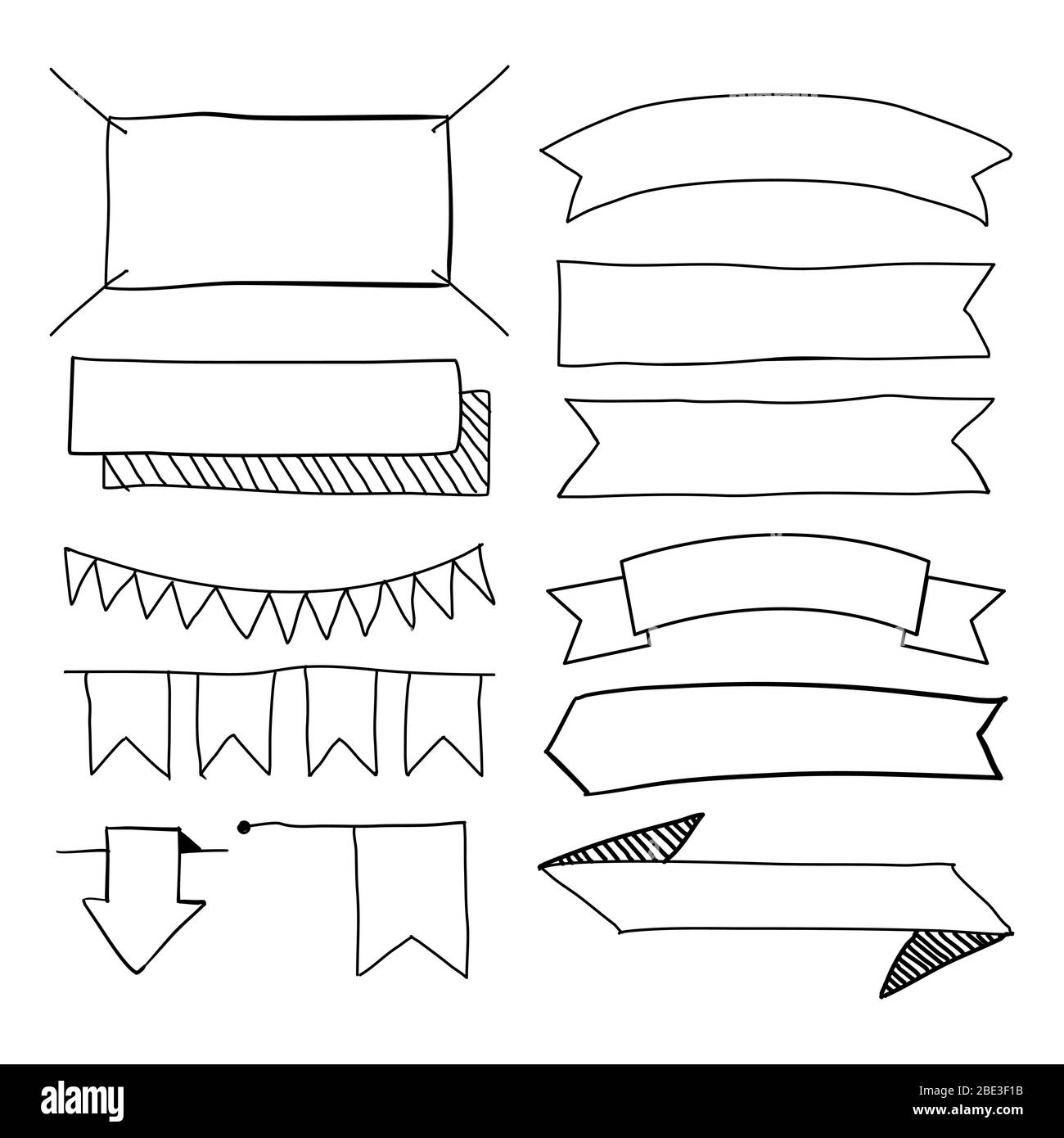 Banderoles vectorielles à dessin à la main Image Vectorielle Stock - Alamy