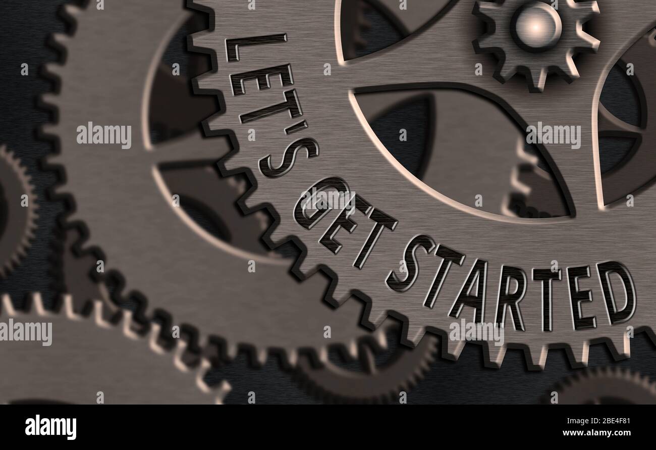 La main conceptuel montrant Let s'est commencer. Notion de sens à ...