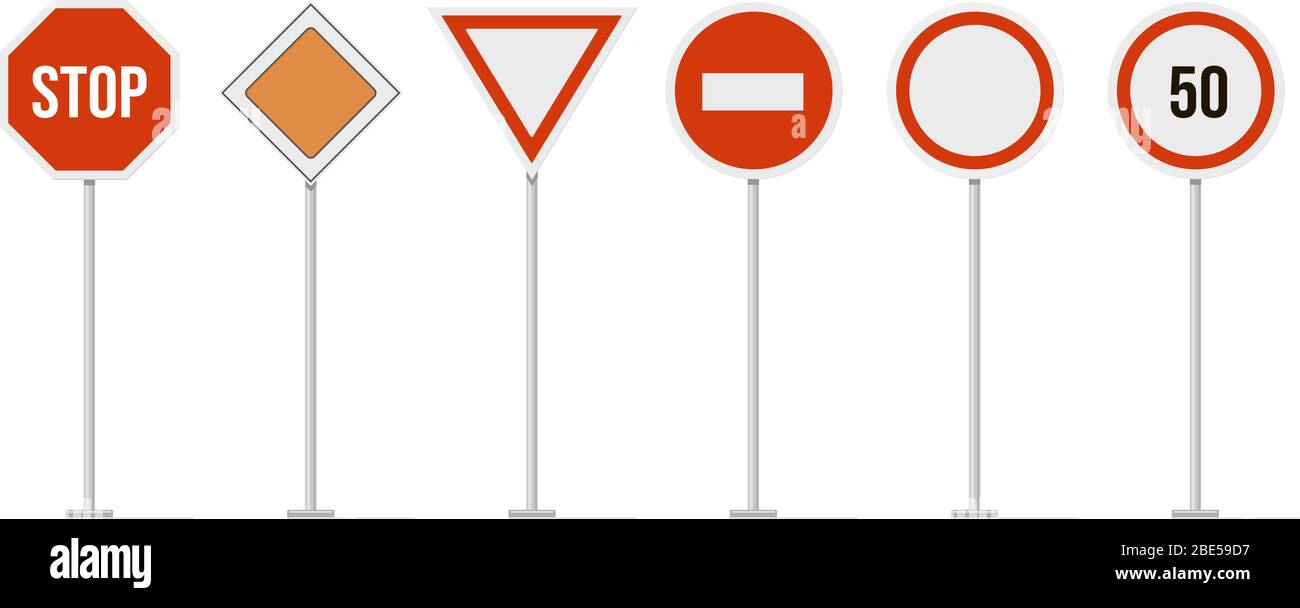 Panneaux de signalisation sur la route. Signalisation routière ...