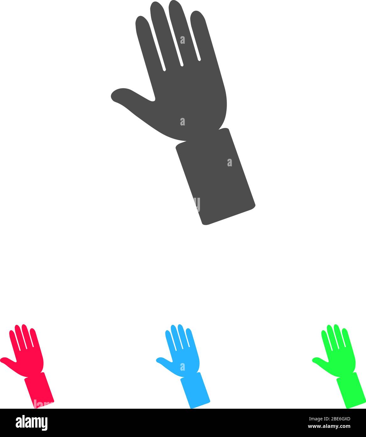 Icône main plate. Pictogramme de couleur sur fond blanc. Symbole d ...