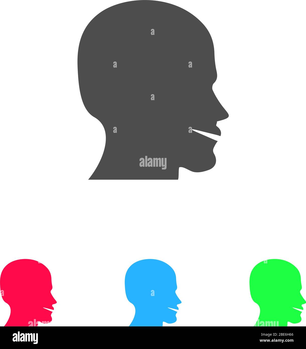 Icône de forme de visage de l'homme plate. Pictogramme de couleur sur ...