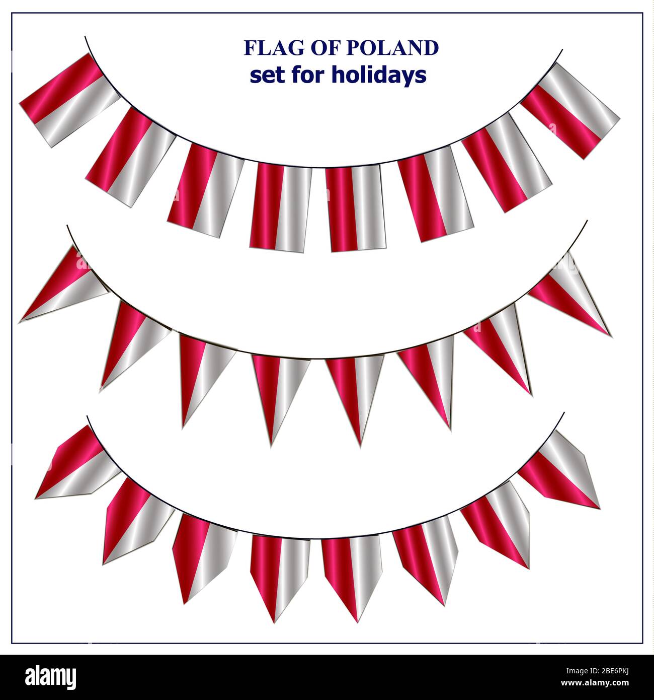 Ensemble avec drapeaux de Pologne et plis. Illustration colorée avec ...