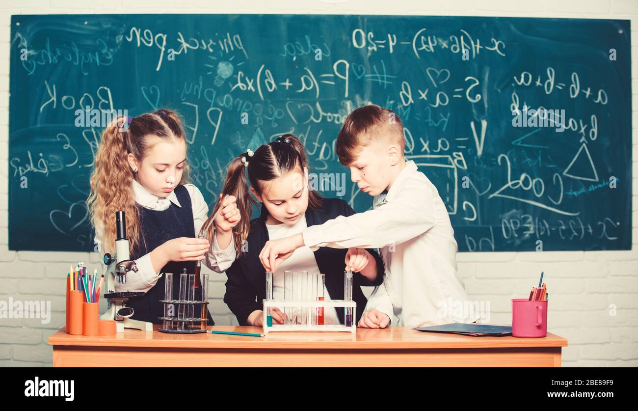 Tubes à essai avec des substances liquides. Étude des états liquide ...