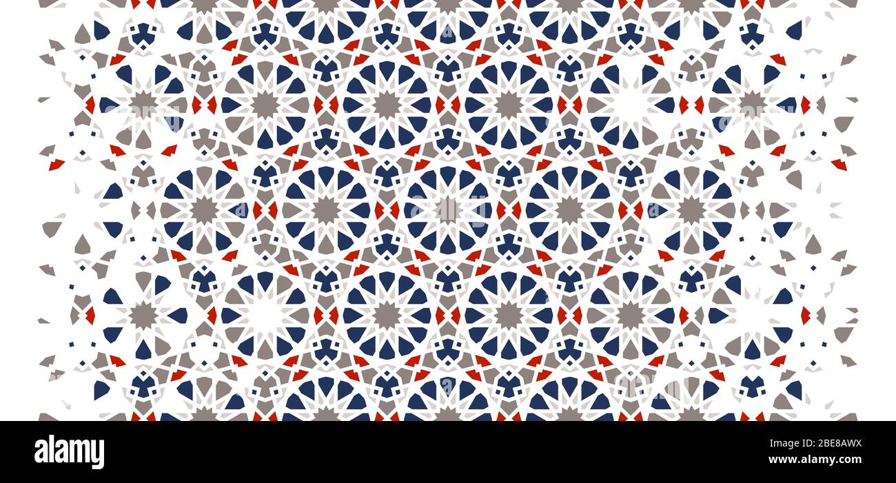 Motif vectoriel de mosaïque marocain. Modèle demi-ton marocain ...