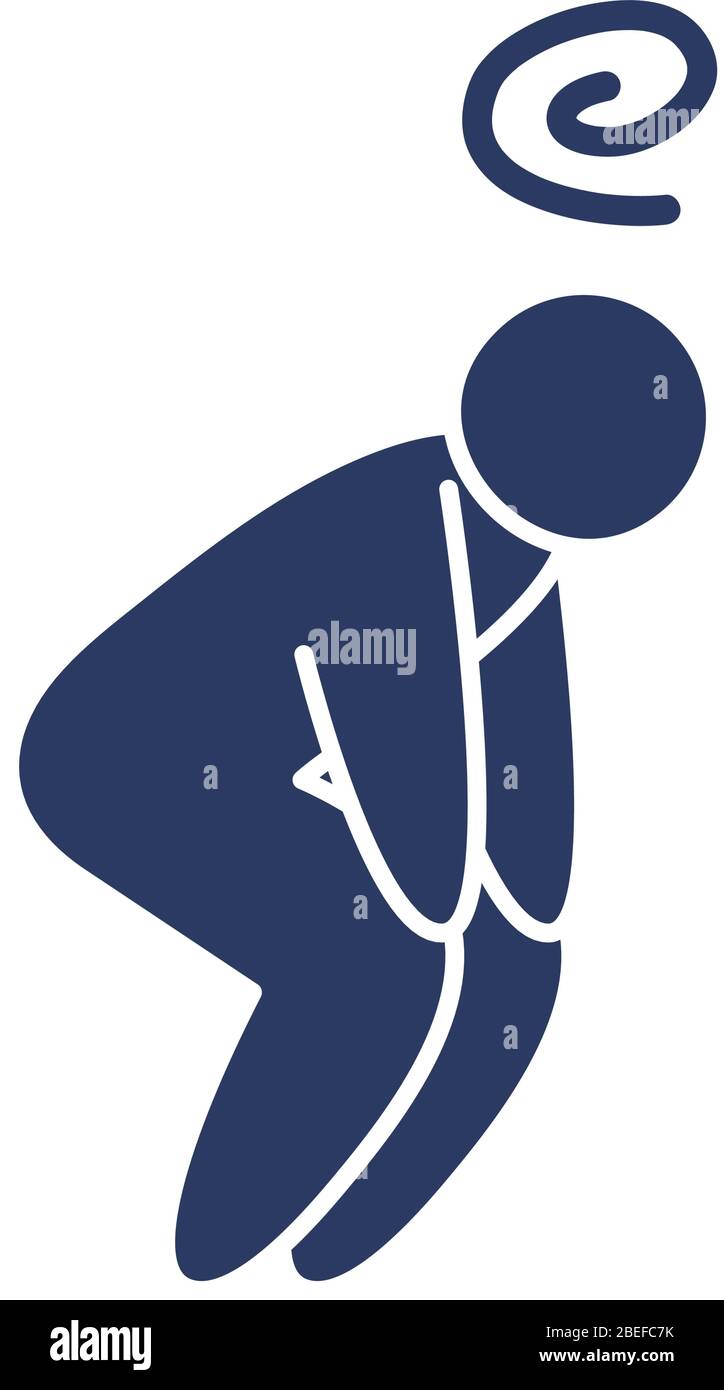 pictogramme homme fatigué sur fond blanc, style de ligne, illustration ...