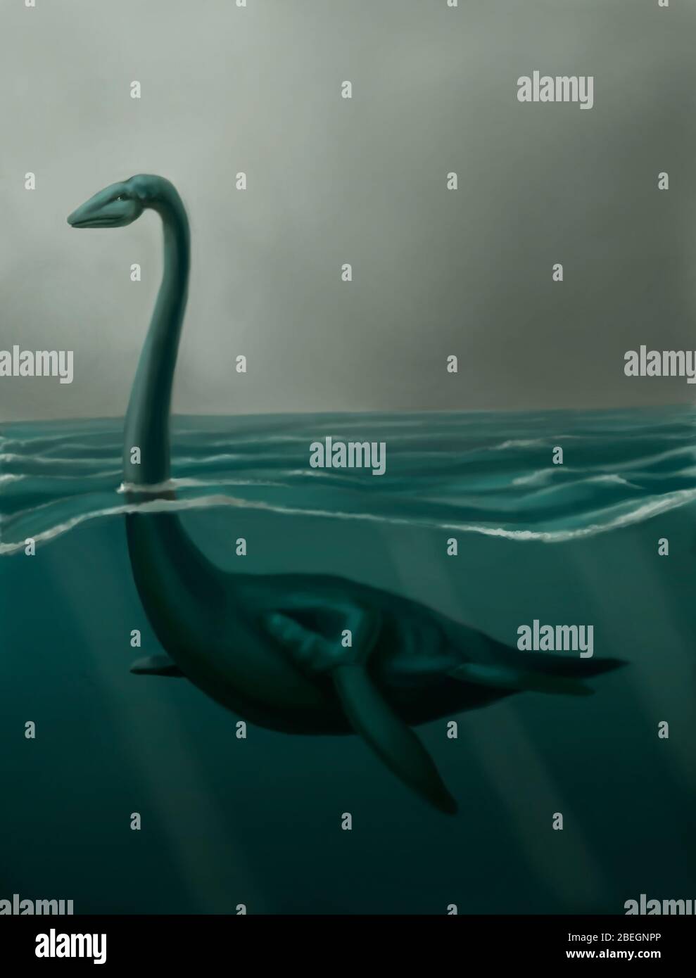 Loch Ness Monster Illustration Banque d'image et photos - Alamy