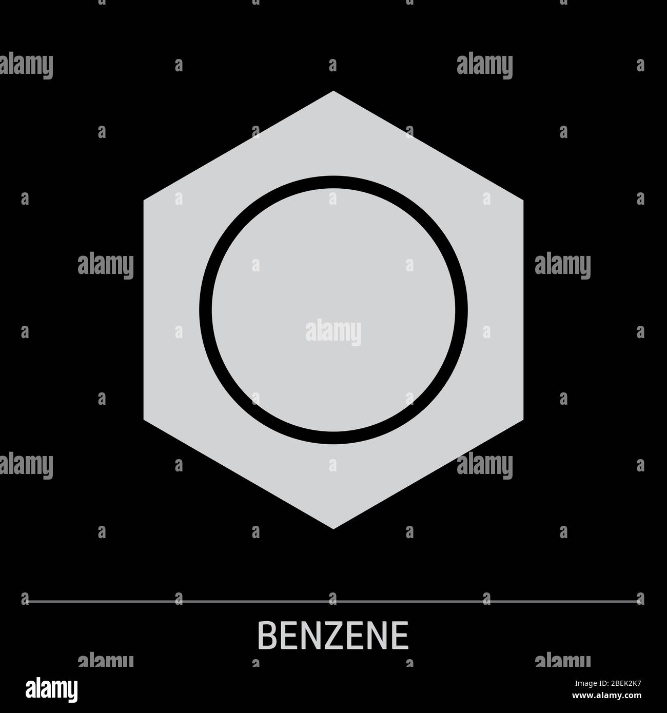 Structural formula of benzene Banque d'images vectorielles - Alamy