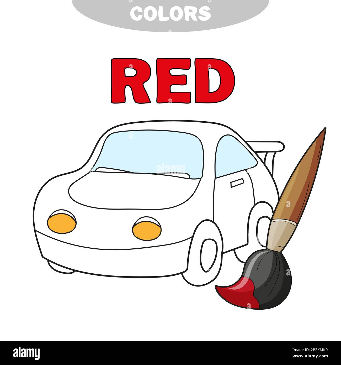 Découvrez les couleurs - Rouge. Livre de coloriage avec voiture de ...