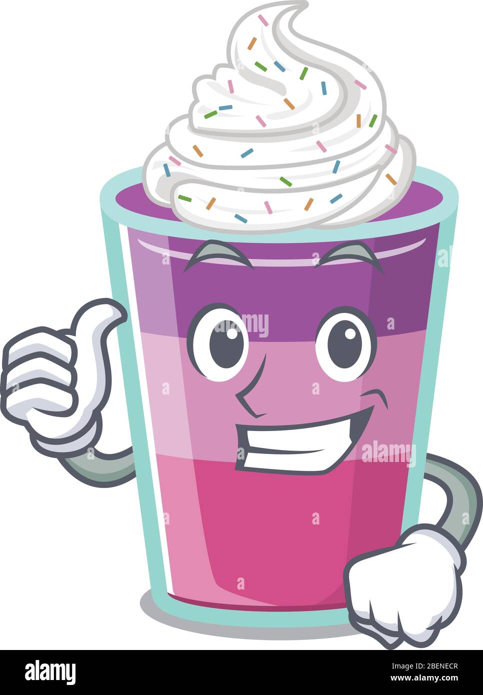 Cocktail gelée dessin de personnage de dessin animé faisant bon geste ...