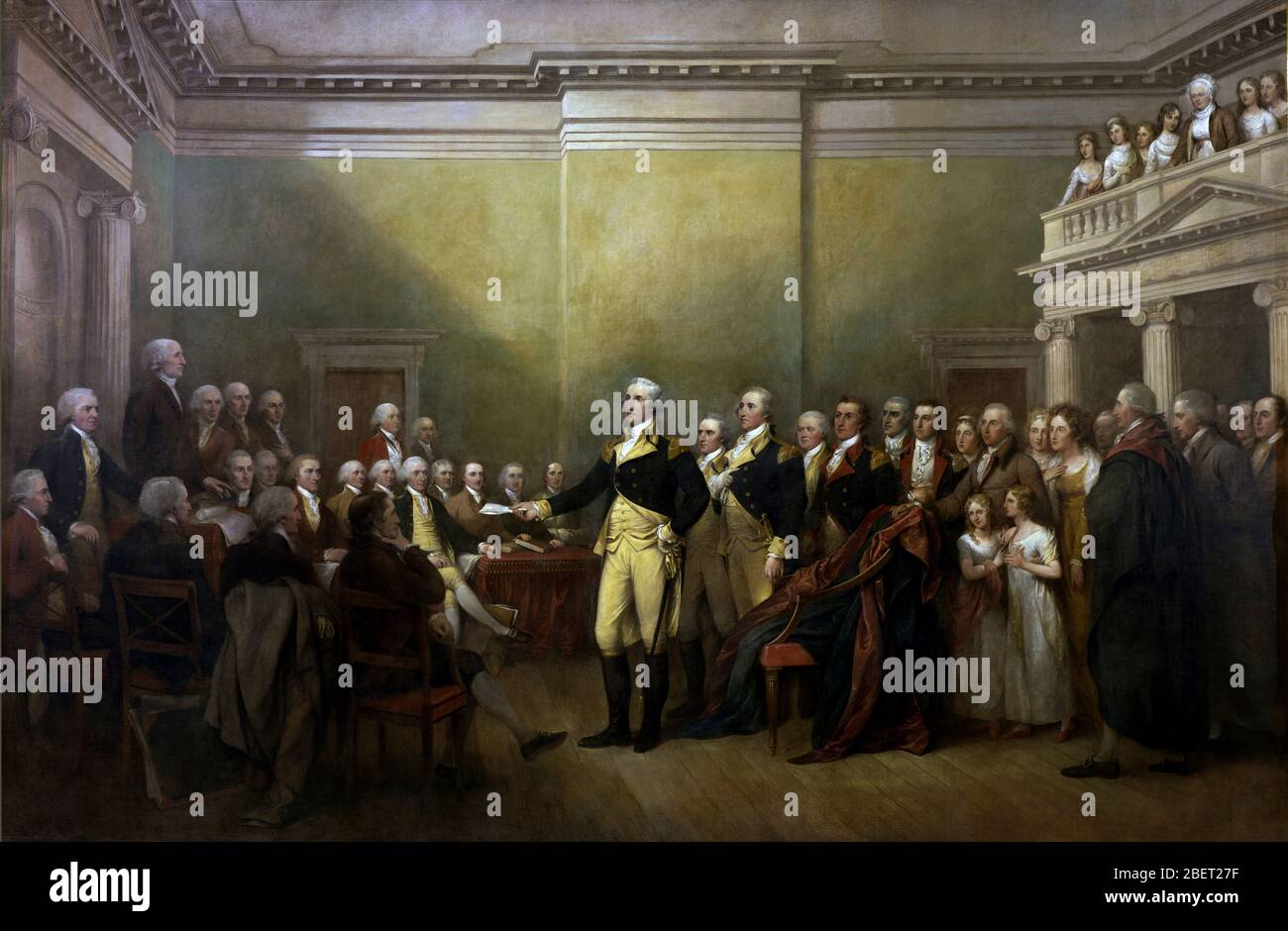 Tableau vintage du général George Washington démissionnant de sa ...